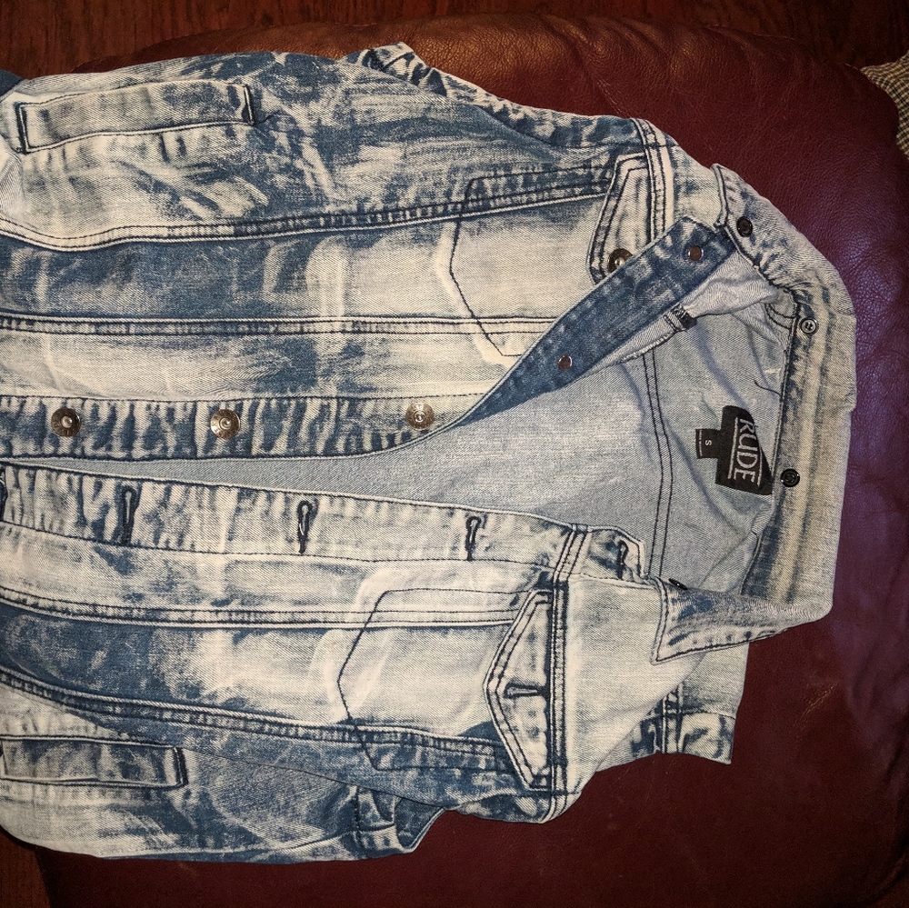 Hot Topic Classes! Rude Acid Wash Denim Vest - Gem